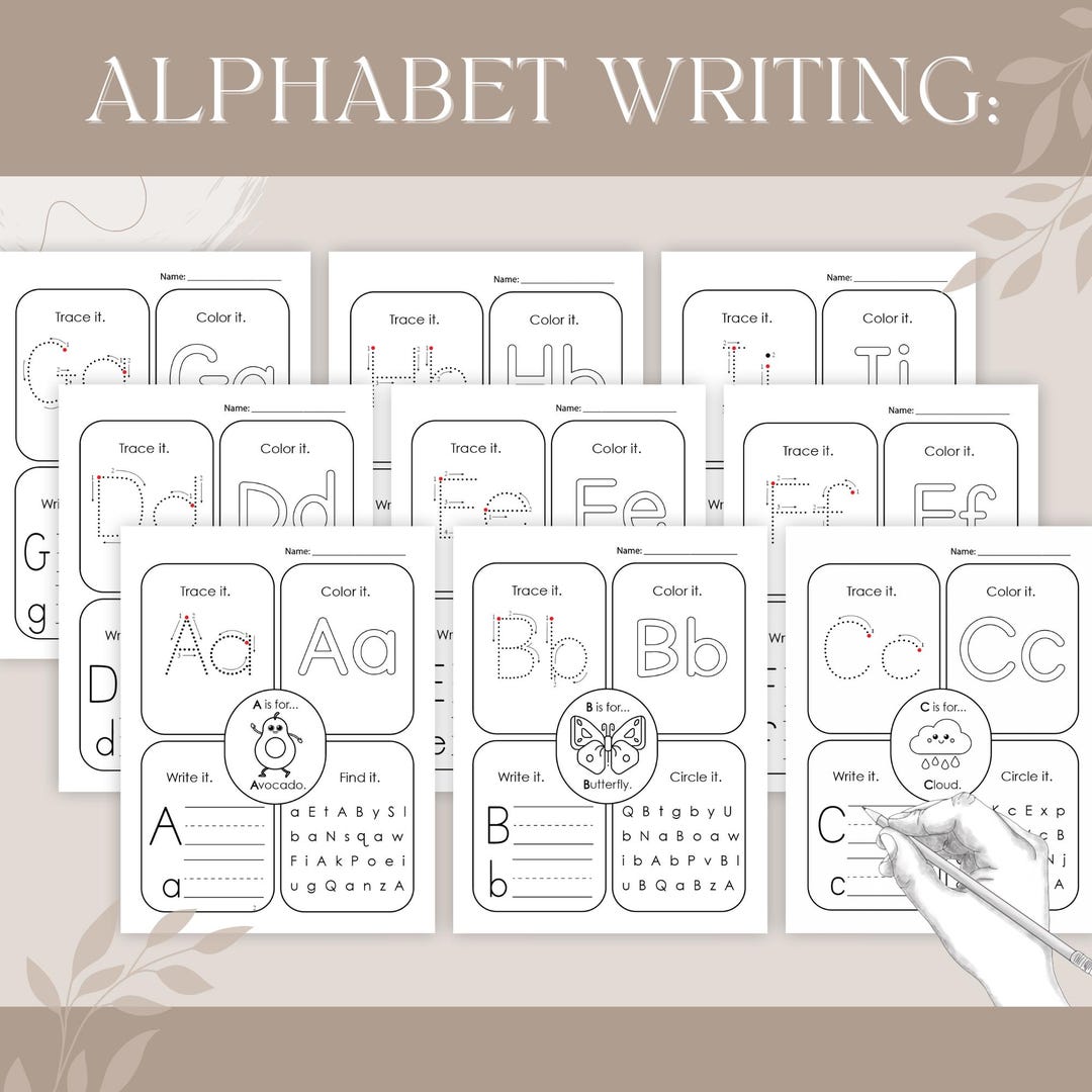 Alphabet Letter Practice Worksheets – Writing, Tracing, Coloring ...