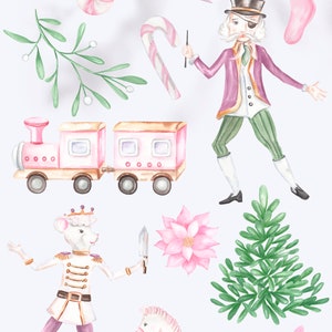 Nutcracker Watercolor Clipart. Pink Christmas Clipart. Ballerina ...