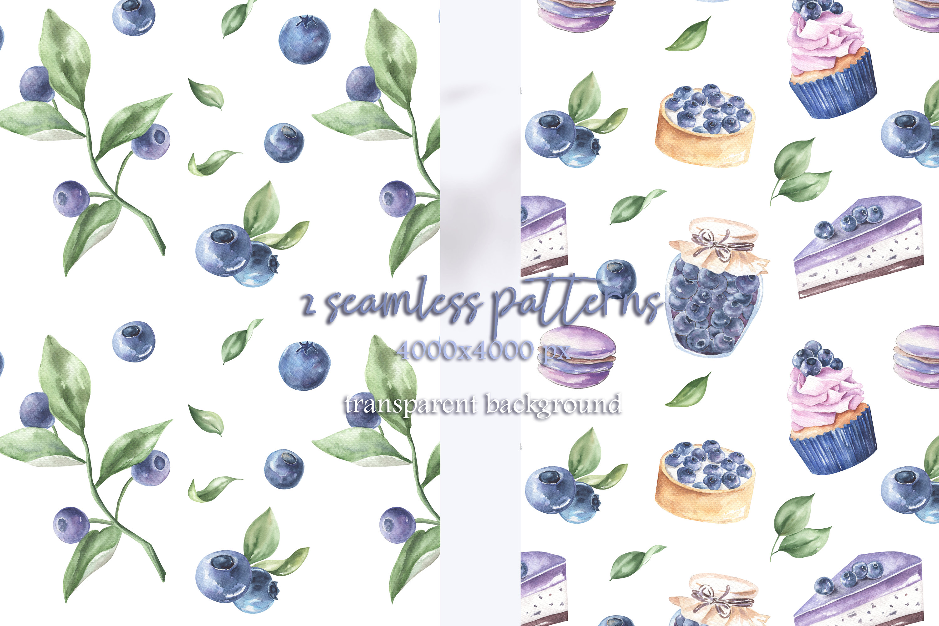 Blueberry Watercolor Clipart. Blueberries Watercolor Elements ...