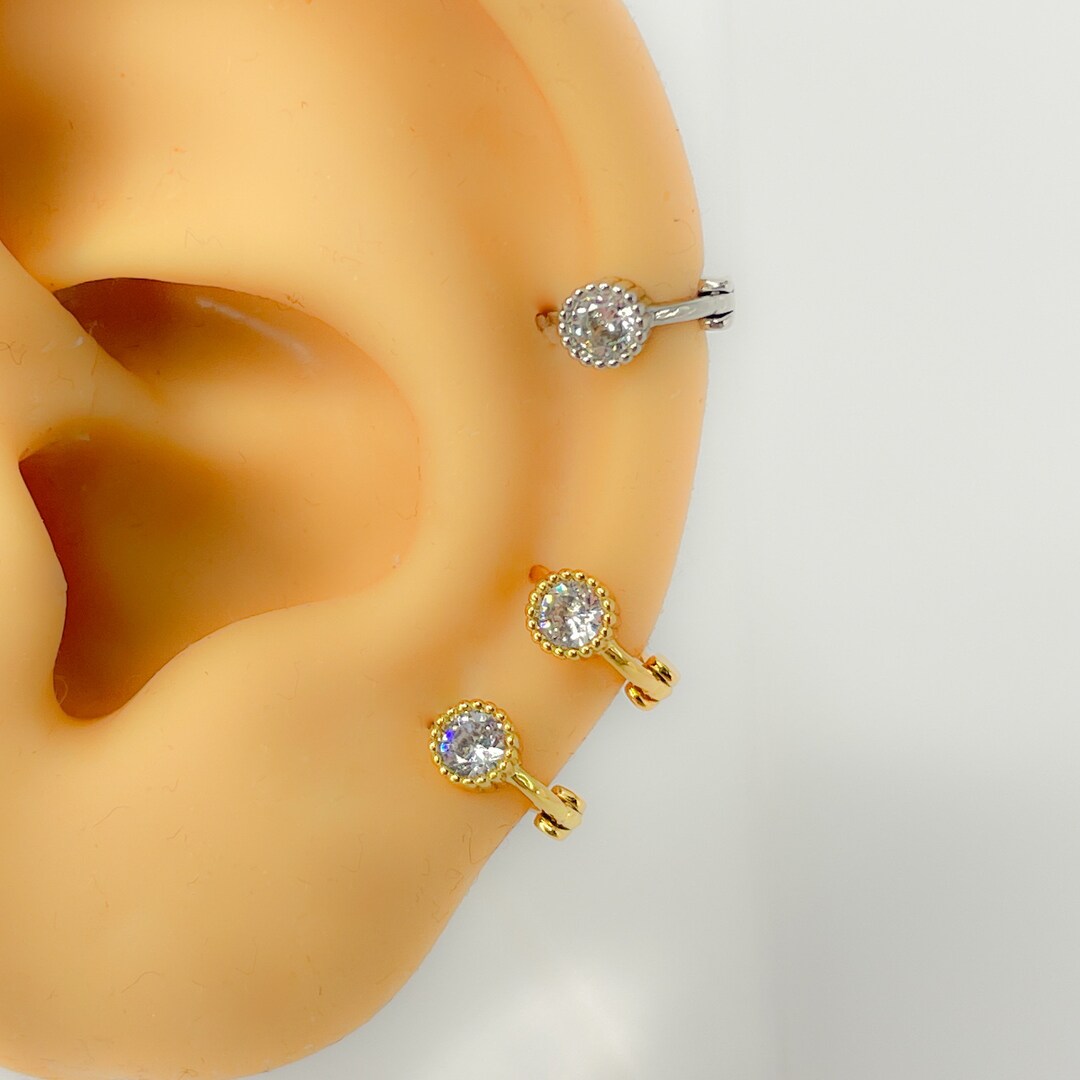 Tiny Hoop Piercing #223 316l Surgical Steel Gold Plated Silver Daith ...