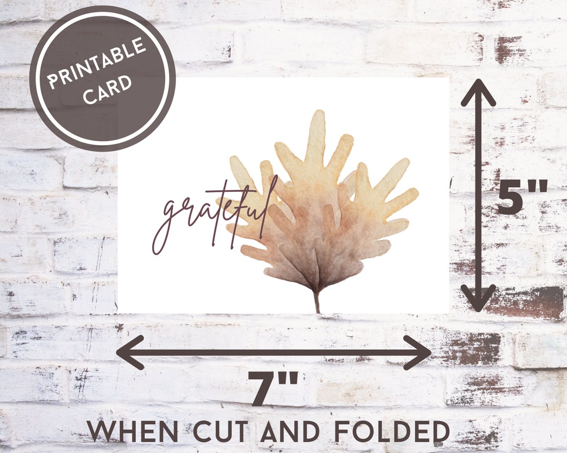 Printable Card | Grateful Card | Instant Download | Printable Envelope ...