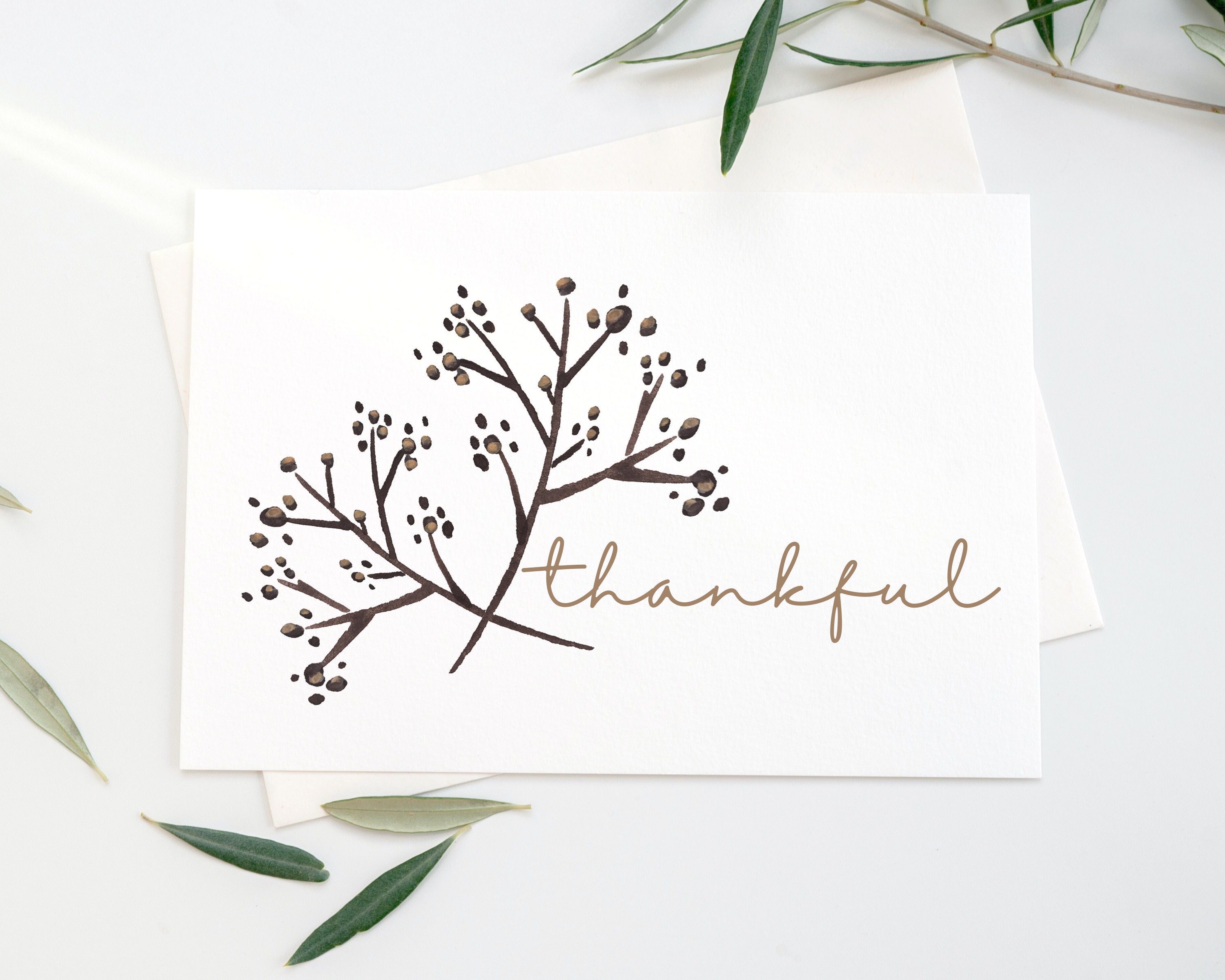 Printable Card | Thankful Card | Instant Download | Printable Envelope ...