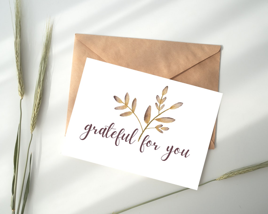 Printable Card | Grateful for You Card | Instant Download | Printable ...