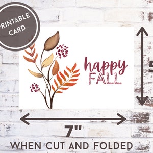 Printable Card | Happy Fall Card | Instant Download | Printable ...