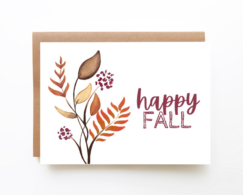 Printable Card | Happy Fall Card | Instant Download | Printable ...
