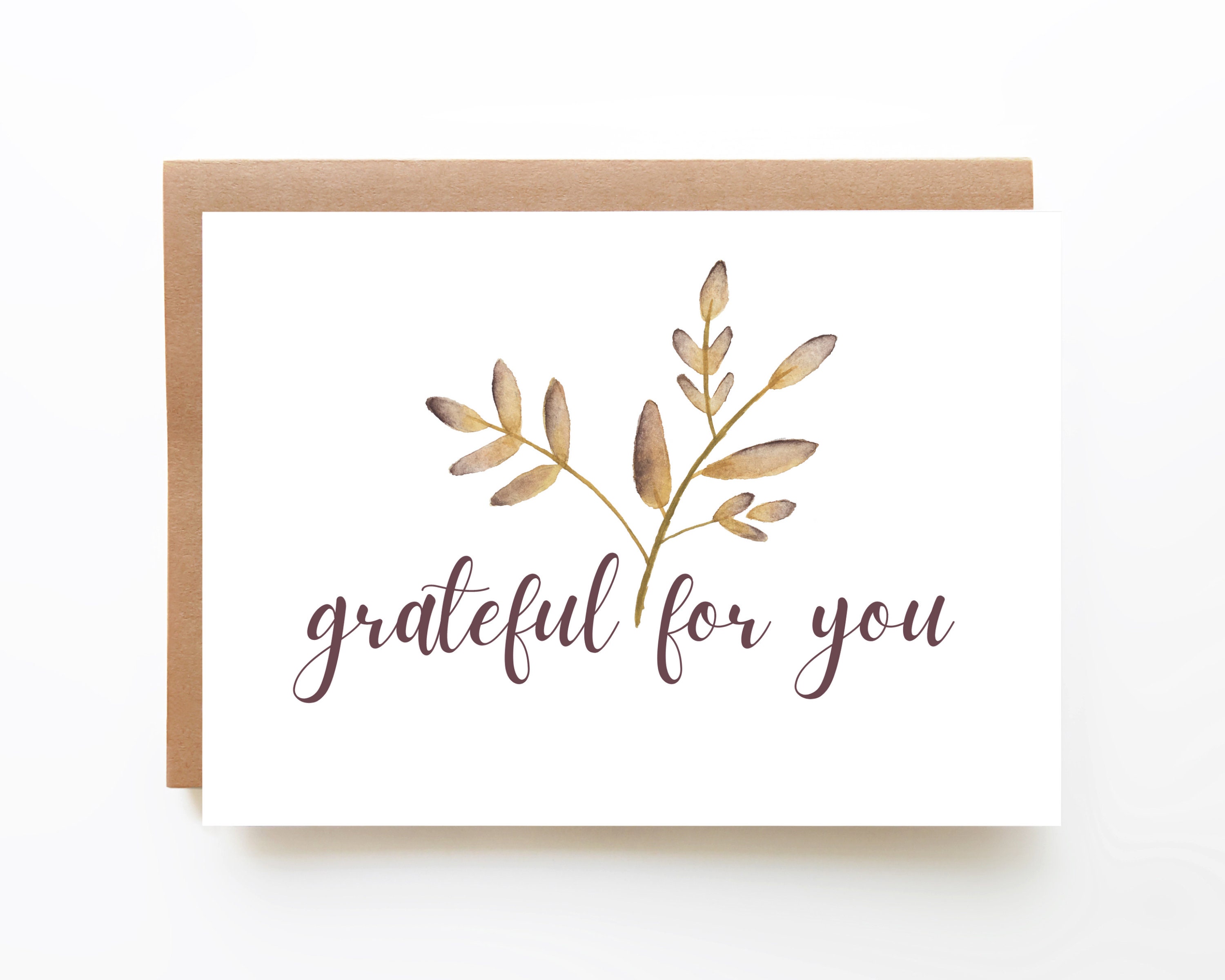 Printable Card | Grateful for You Card | Instant Download | Printable ...