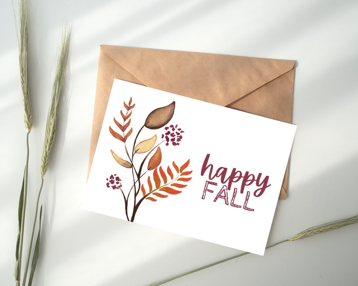 Printable Card | Happy Fall Card | Instant Download | Printable ...