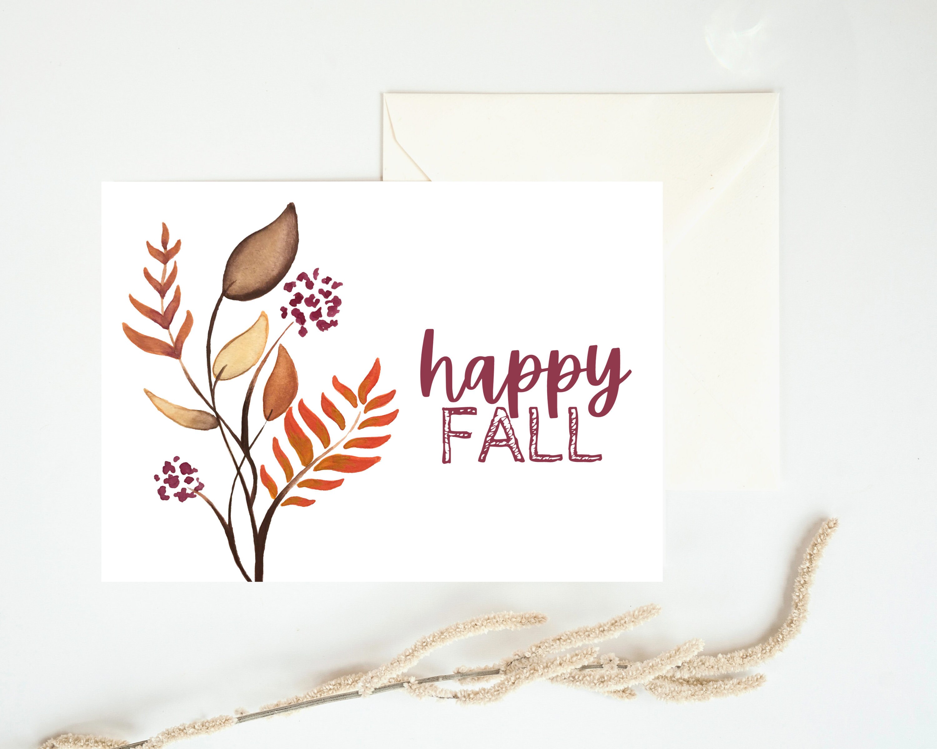 Printable Card | Happy Fall Card | Instant Download | Printable ...