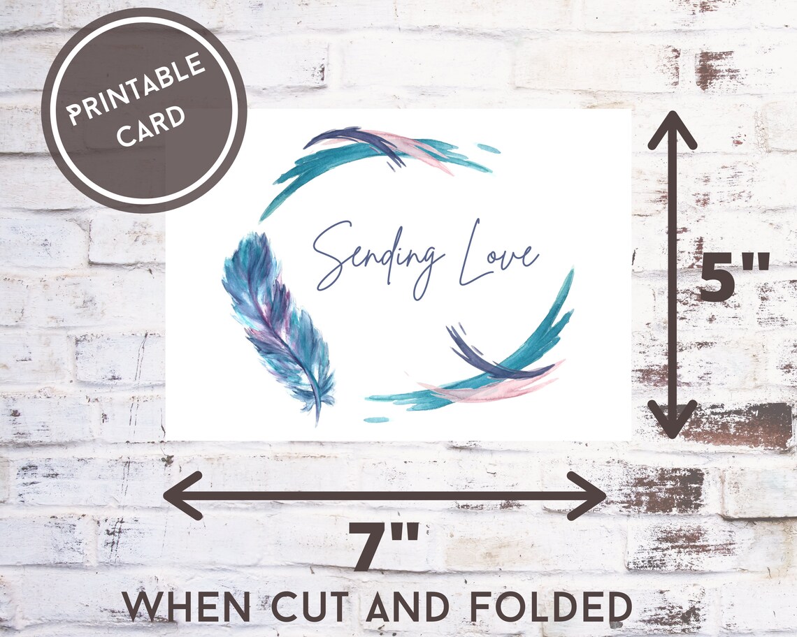 Printable Card Sending Love Card Instant Download Printable Envelope ...