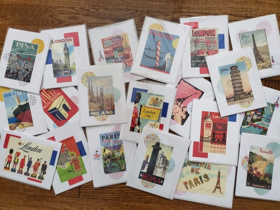 International Theme Note Cards - Etsy