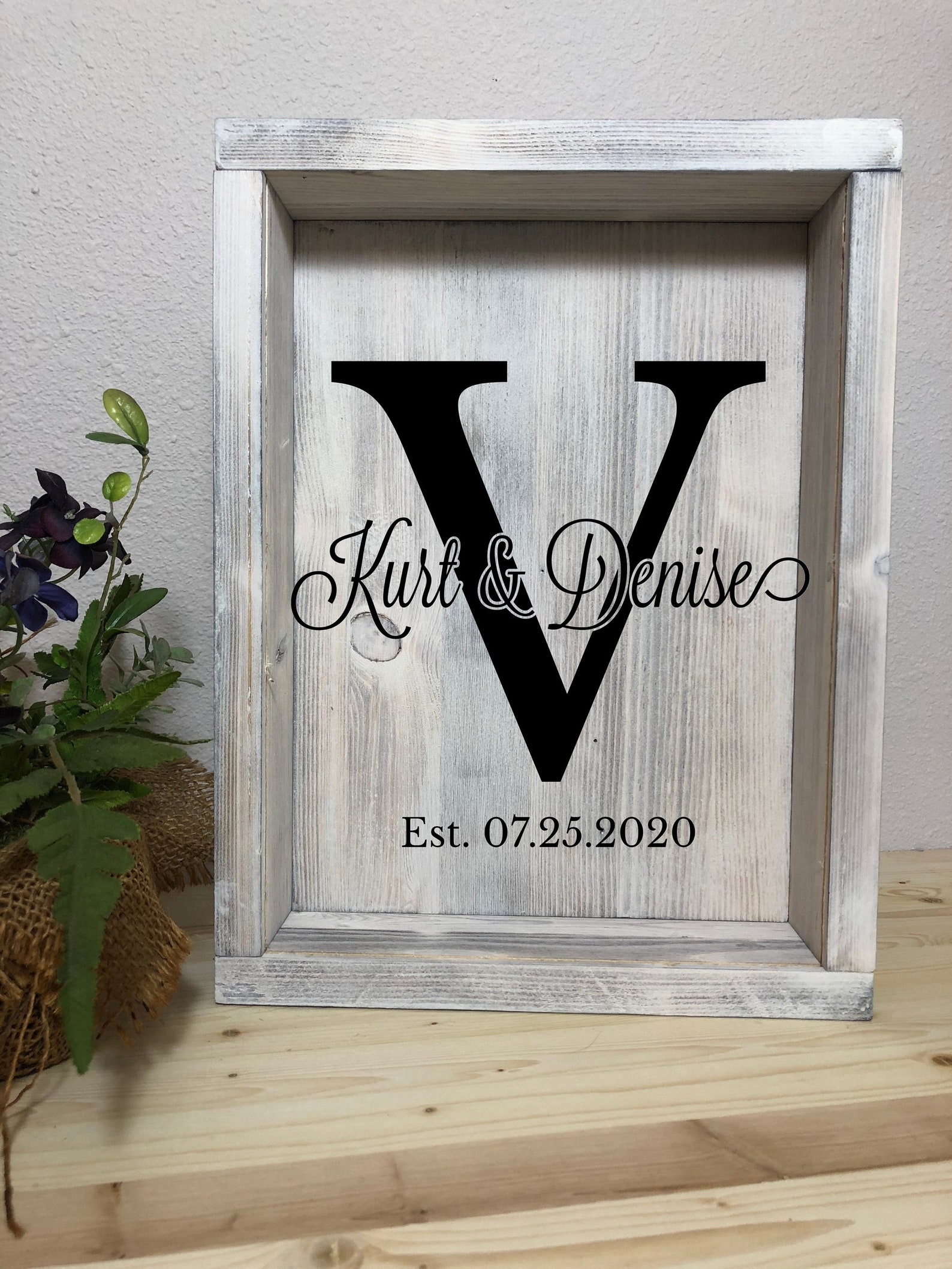 Wedding Shadow Box Monogram Shadow Box Couples Gift | Etsy