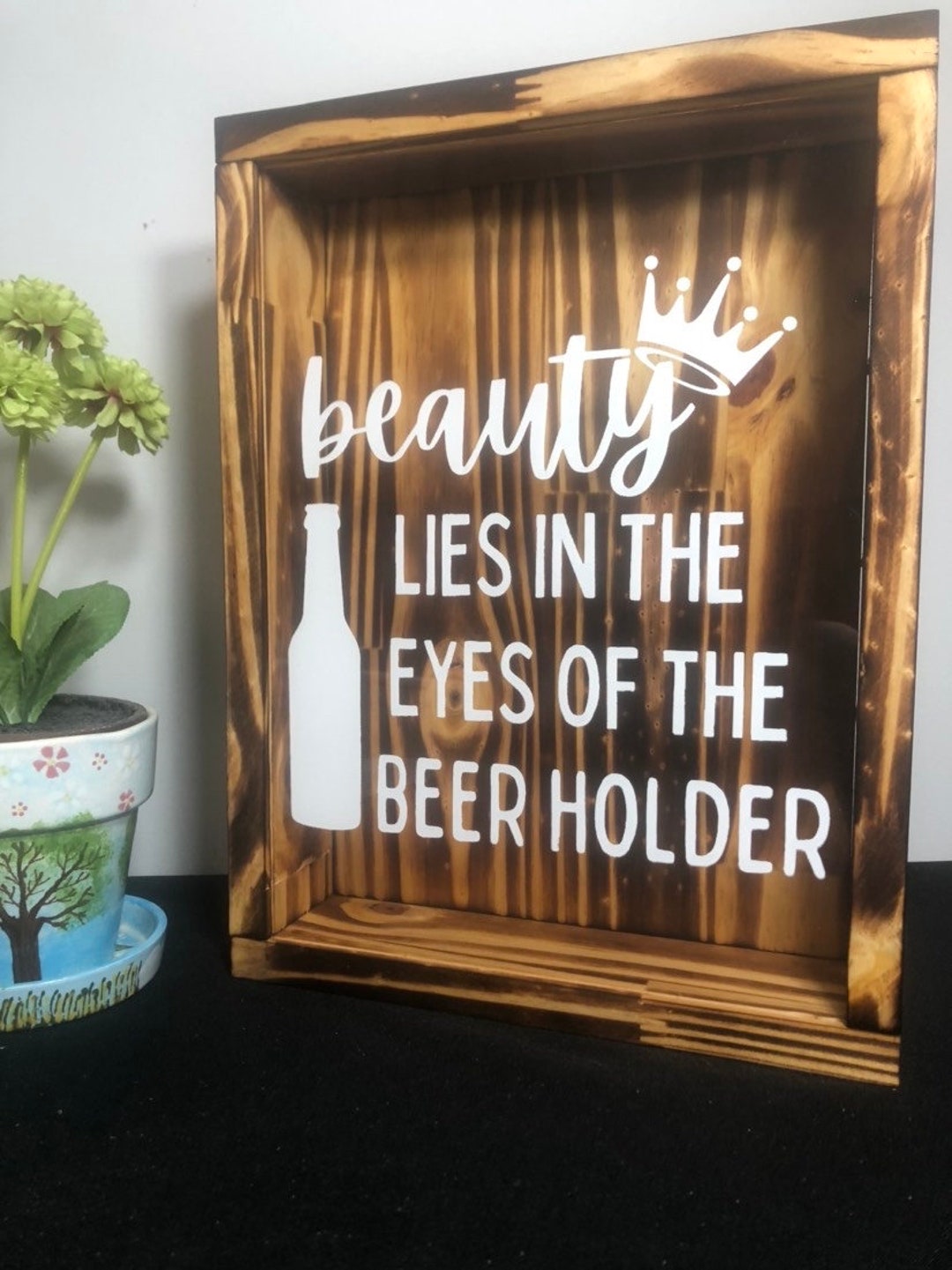 Beer Cap Shadow Box • Beer Cap Holder • Wood Shadow Box • Father's Day ...