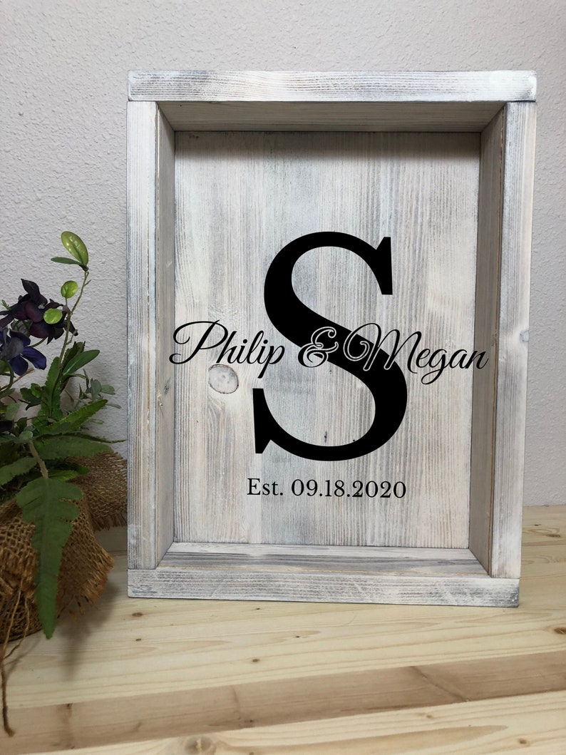 Wedding Shadow Box Monogram Shadow Box Couples Gift - Etsy