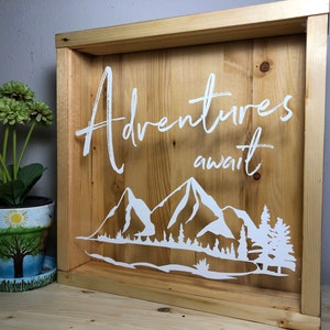 Handmade Adventure Fund Shadow Box: Rustic Pine Wood Travel Keepsake - Etsy