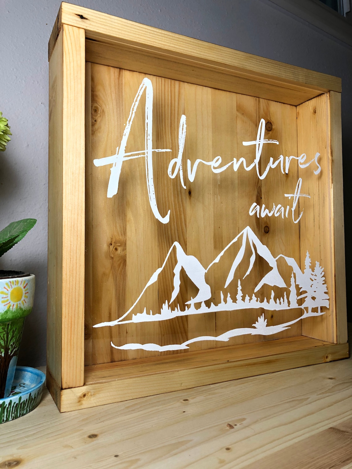Handmade Adventure Fund Shadow Box: Rustic Pine Wood Travel Keepsake - Etsy