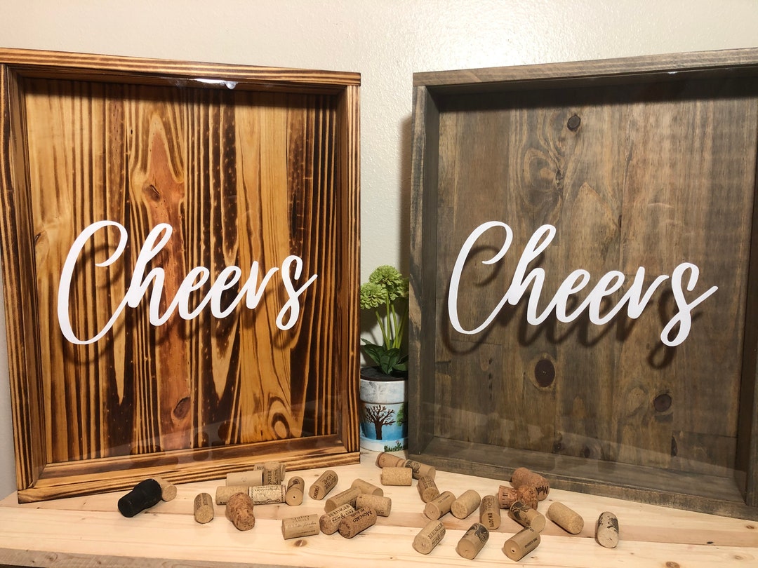 XL Cheers Shadow Box • Wine Cork or Beer Cap Holder • Corks and Caps ...