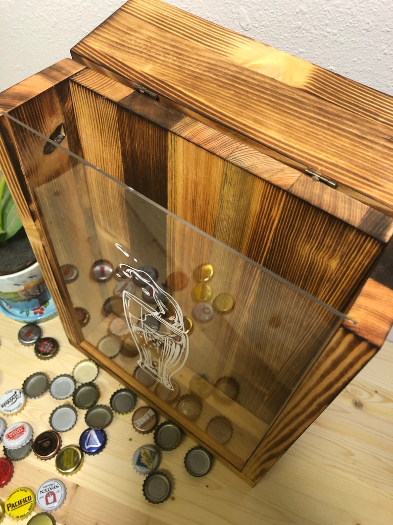 Beer Cap Shadow Box Beer Cap Holder Wood Shadow Box - Etsy