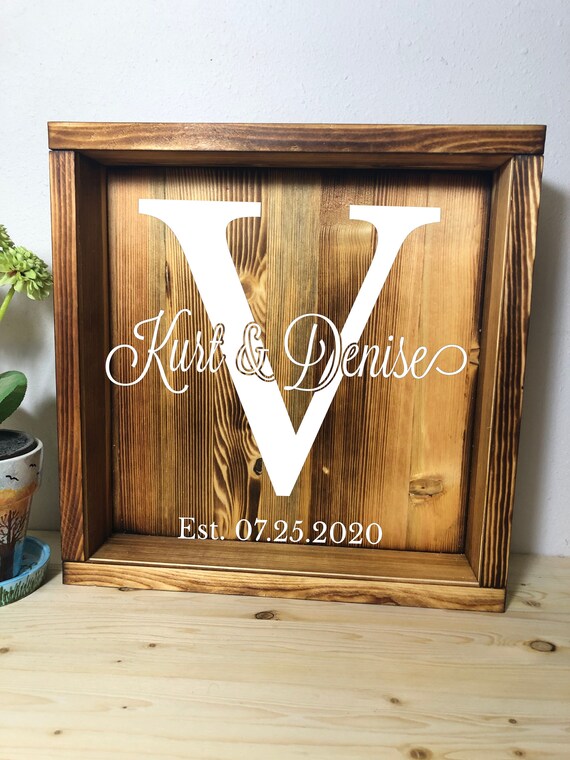 Wedding Shadow Box Monogram Shadow Box Couples Gift - Etsy