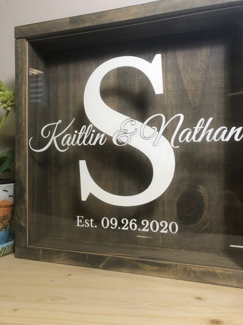 Wedding Shadow Box Monogram Shadow Box Couples Gift - Etsy