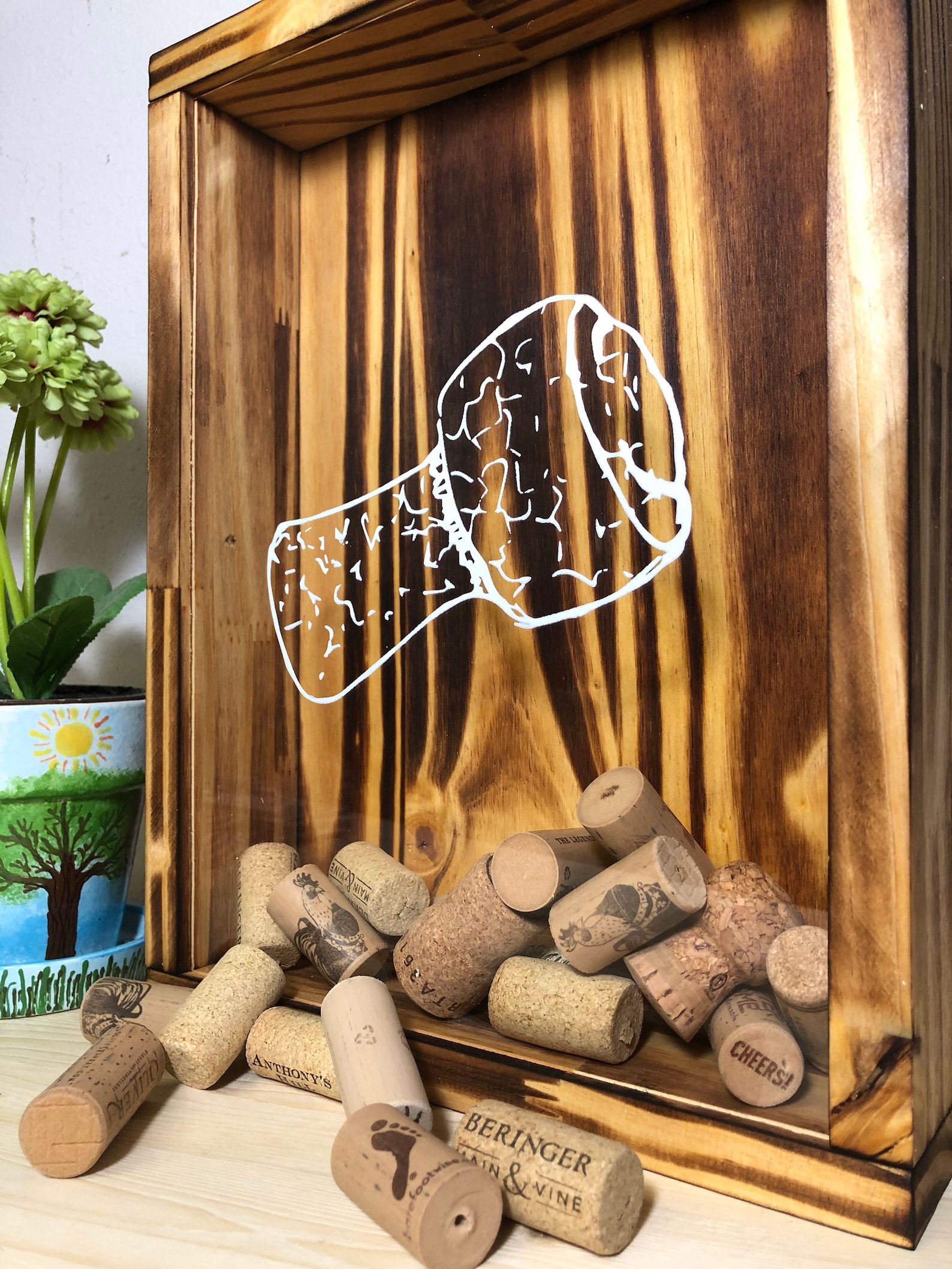 Wine Cork Shadow Box Wine Cork Holder Cork Holder Rustic - Etsy