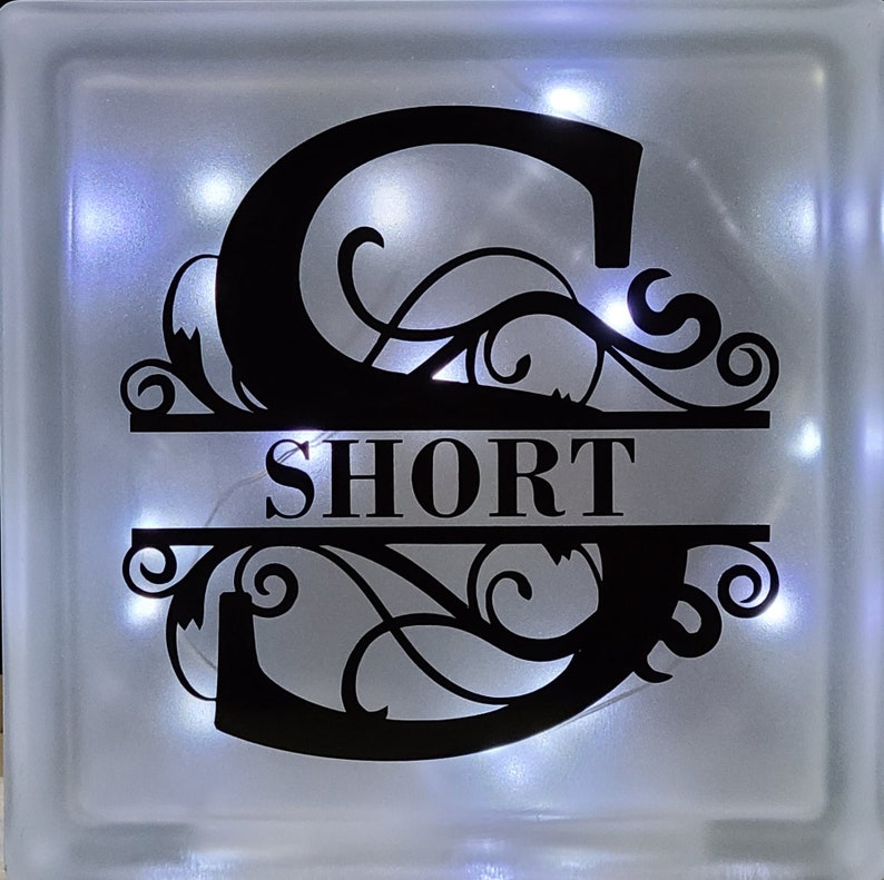 Frosted Glass Block | Monogram - Etsy