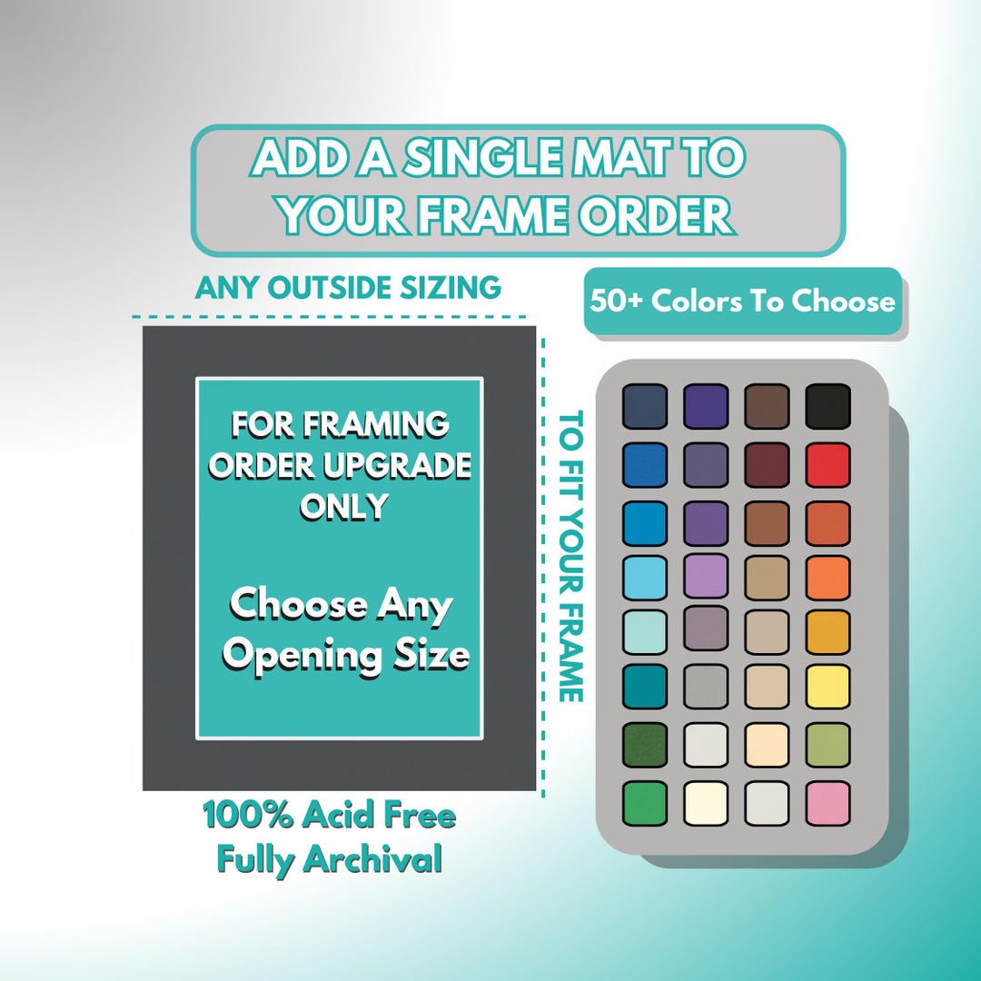 Mat for Custom Picture Frame | Custom Matboard Opening Size | 50 ...