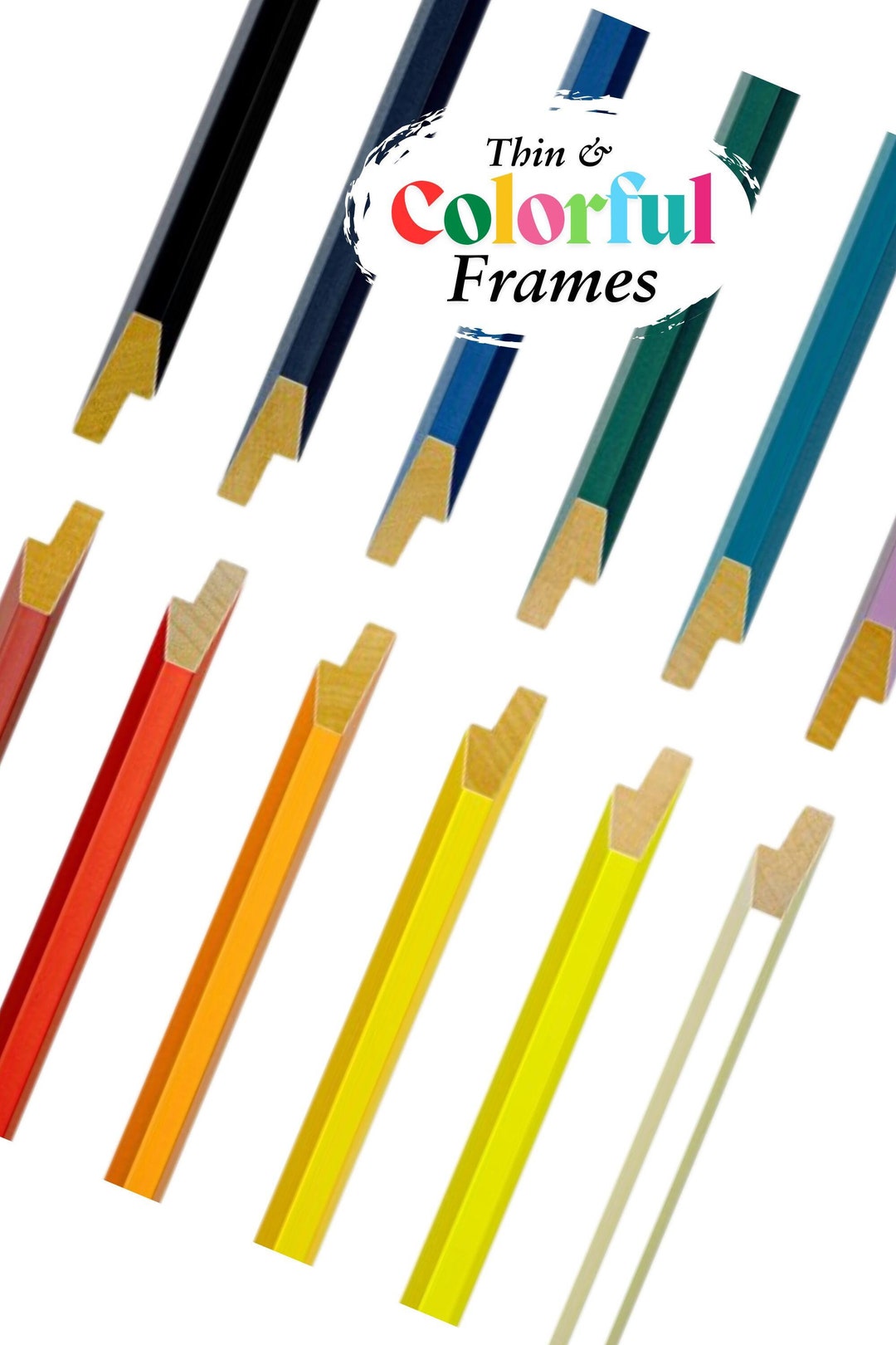 Beveled Modern Colorful Picture Frame 90% UV Cover| Decorative Home ...