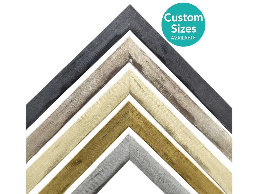 Brushed Metallic Picture Frame W/ UV Protective Acrylic Glass Modern ...