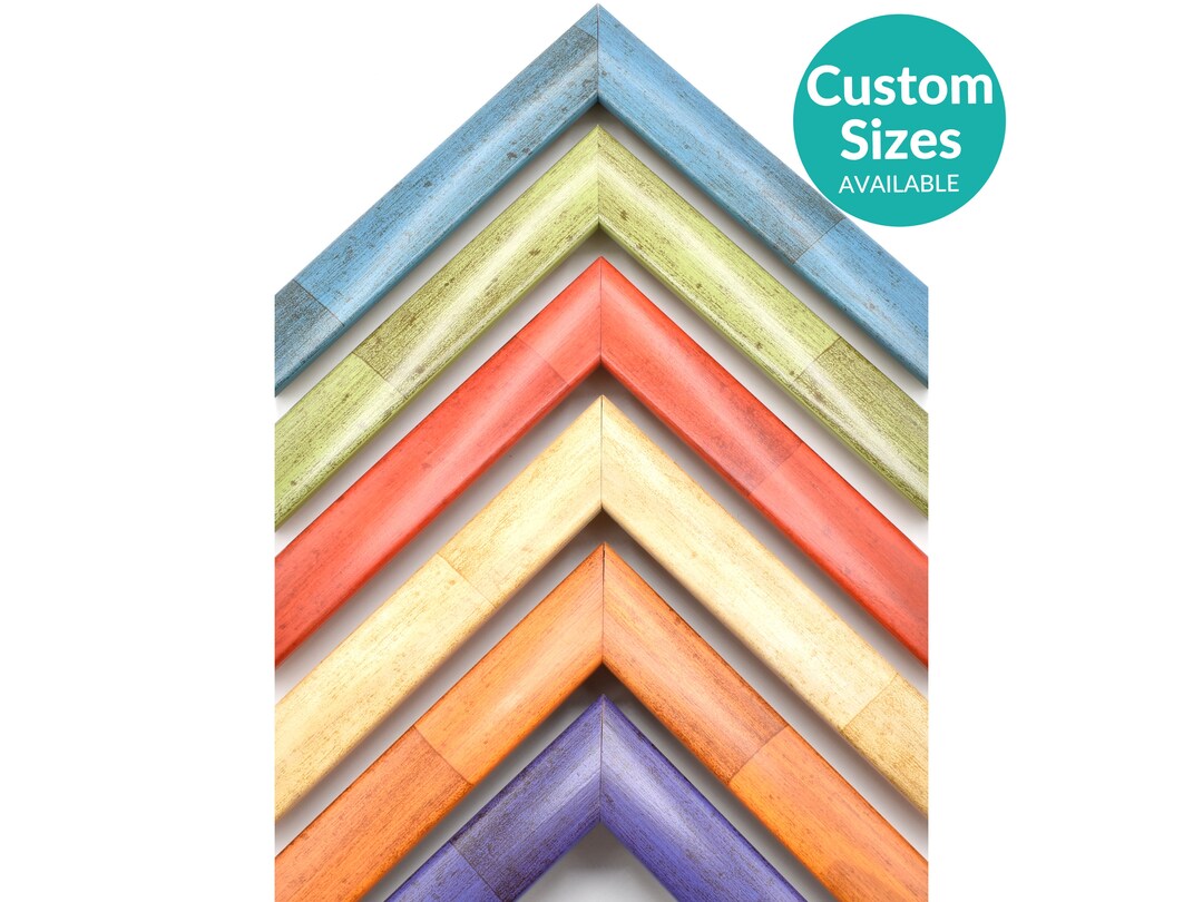 Colorful Bamboo Custom Picture Frame W/ 90% UV Cover, Coastal Tropical ...