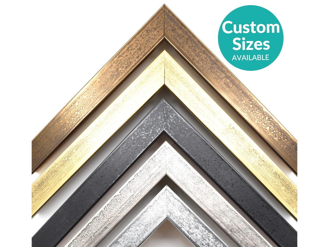 Weathered Metallic Picture Frame, Modern Custom Frames for Wall Art ...