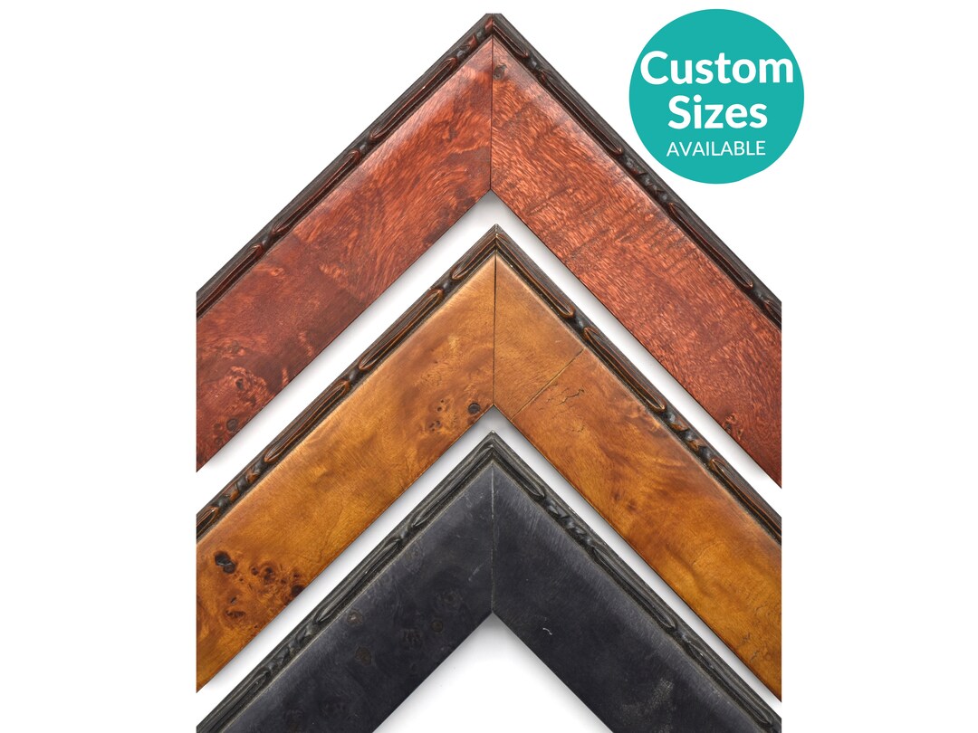 Burled Bamboo Custom Picture Frame W/ 90% UV Cover for Wall Art ...