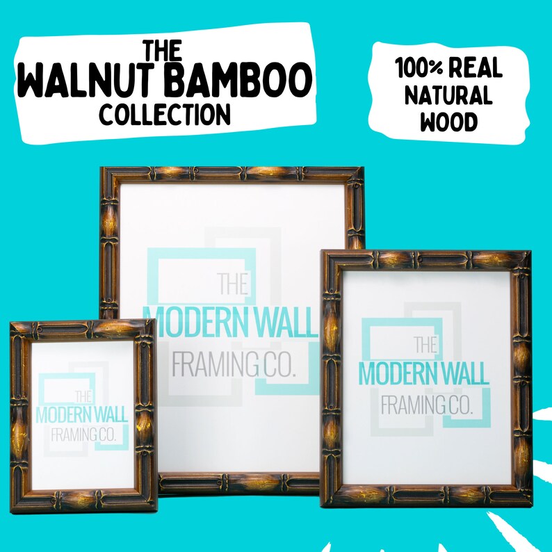 Walnut Bamboo Picture Frame With UV Protective Acrylic Glass Ready to ...