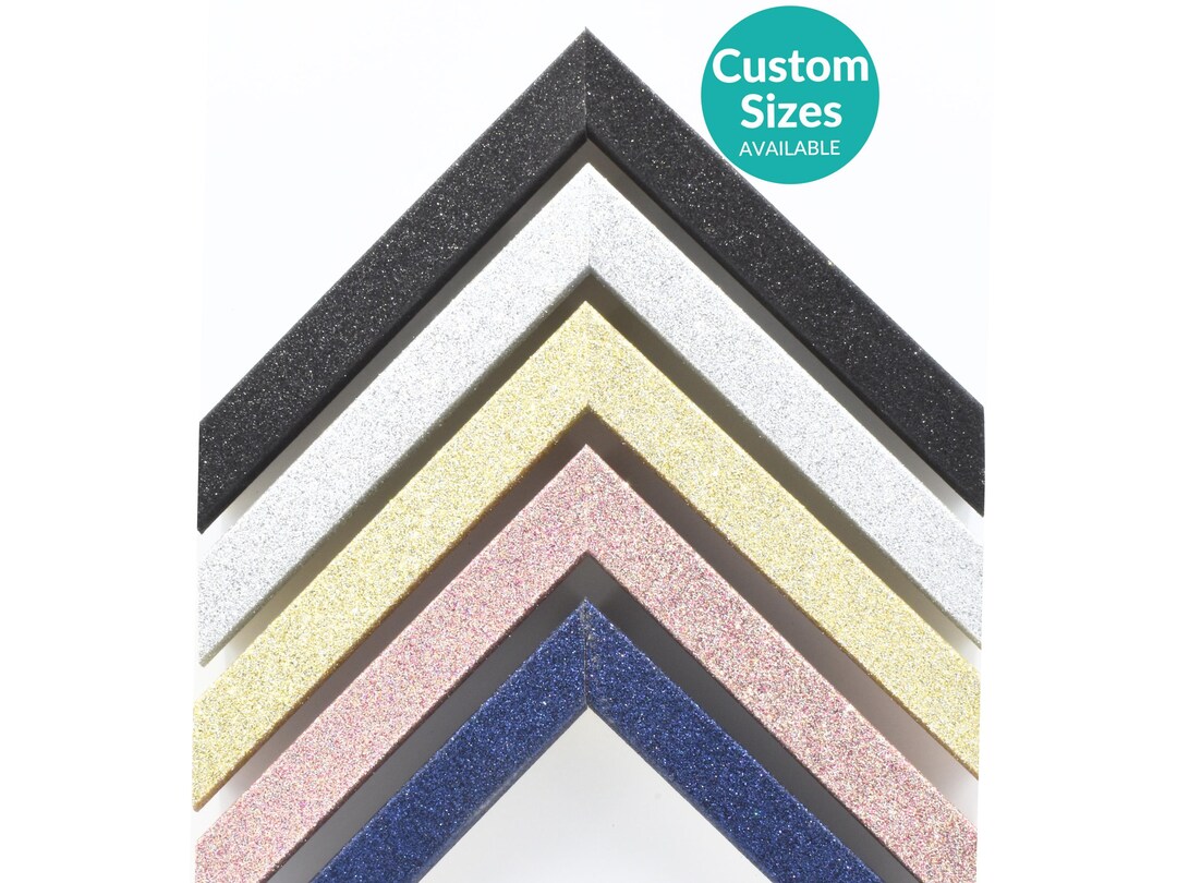 Luminous Glitter Frame – Sleek and Sparkling Black, Gold, Silver, Blue ...