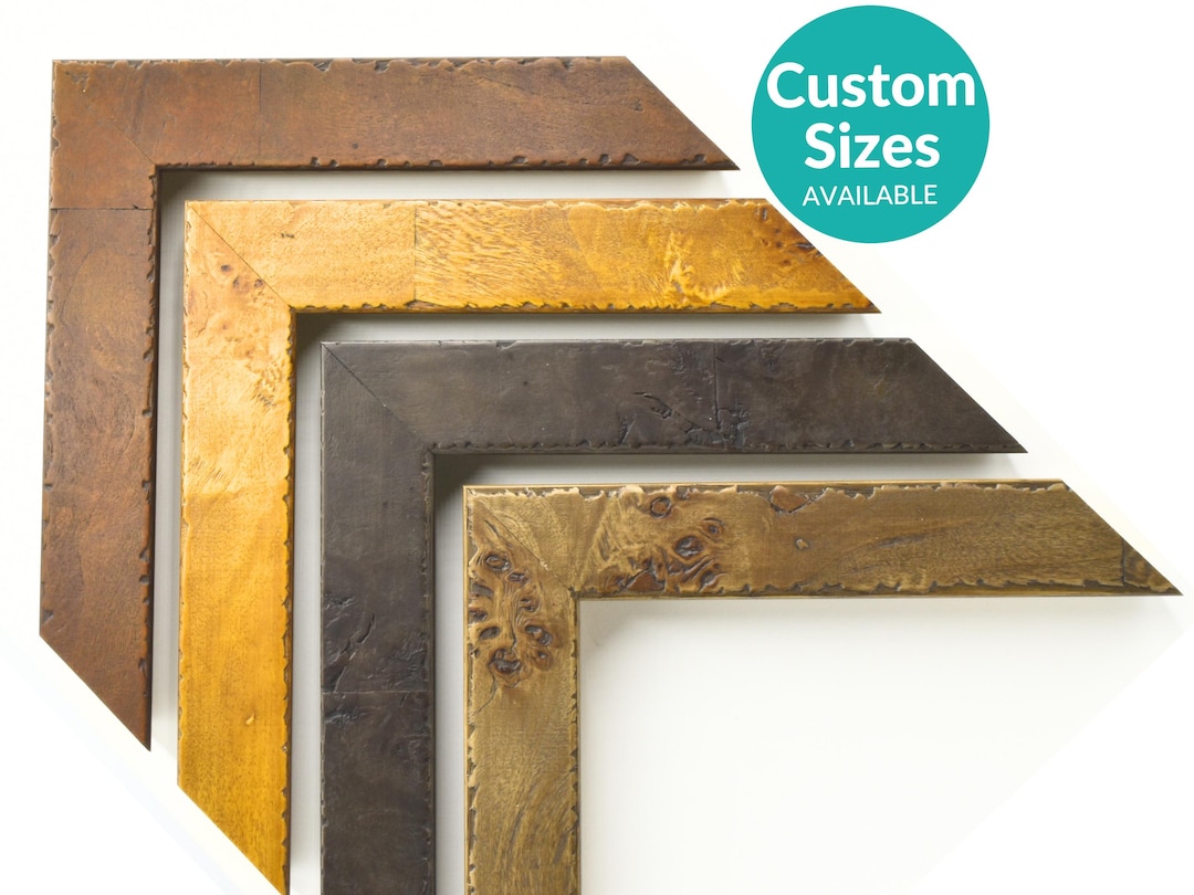 Tropical Burl Wood Custom Picture Frame W/ 90% UV Cover, Rustic Coastal ...