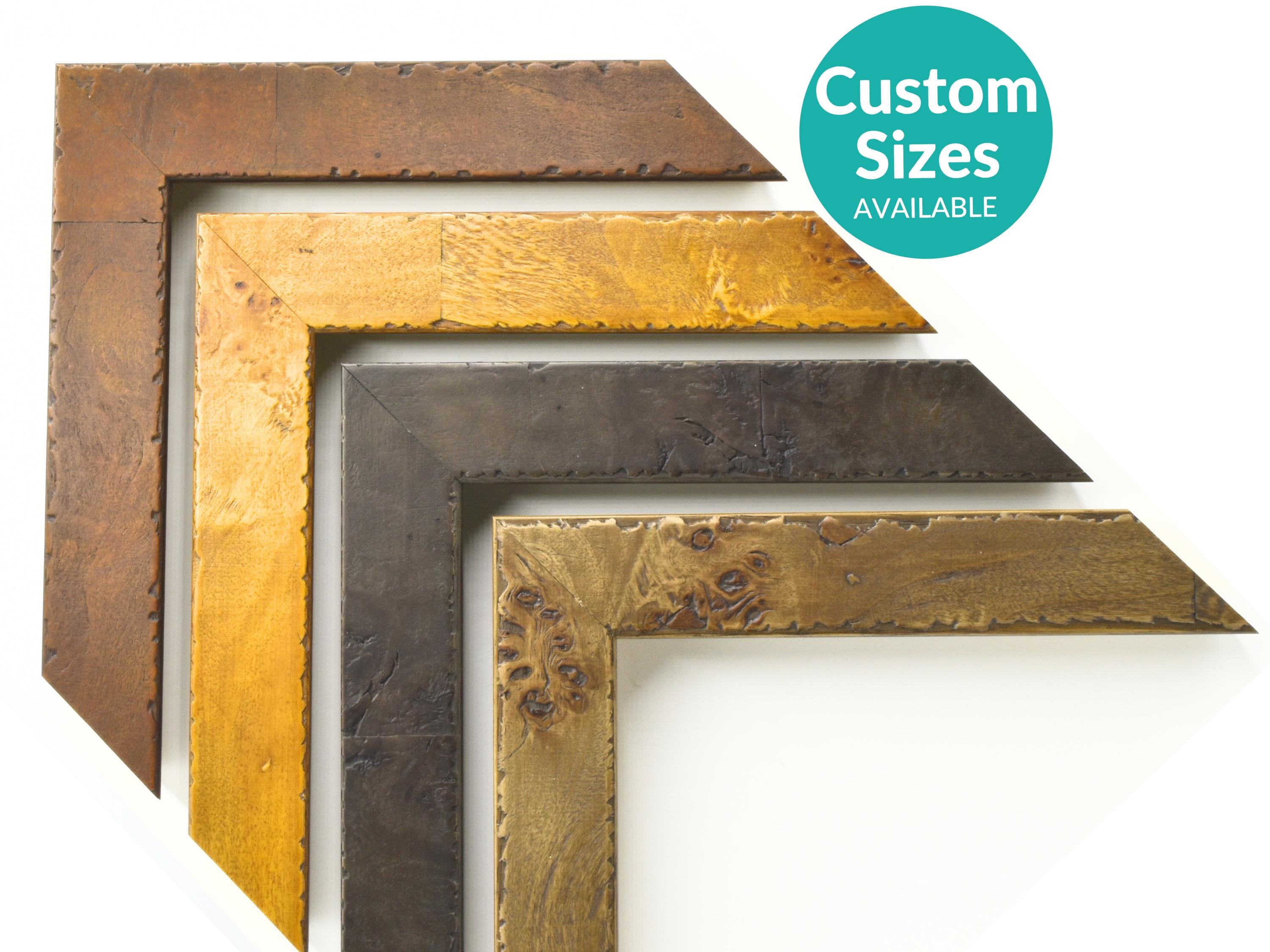 Tanned Burl Wood Picture Frame W/ UV Acrylic Glass 1 3/16" Thin ...