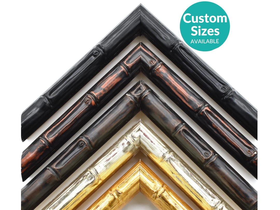 Exotic Bamboo Style Picture Frame 3/4" Wide, Tropical Beach Tiki Custom ...