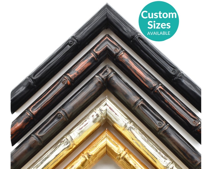 Exotic Thin Bamboo Picture Frame, Tropical Beach Tiki Custom Frames for ...
