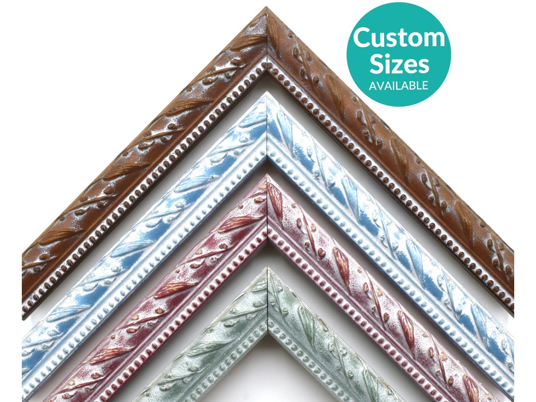 Colorful Ornate Custom Picture Frame W/ 90% UV Cover, Decorative Boho ...