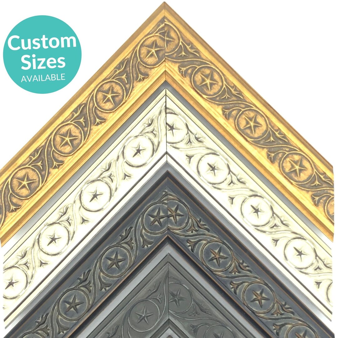 Antiqued Stars Custom Picture Frame With Premium Acrylic Cover | Custom ...
