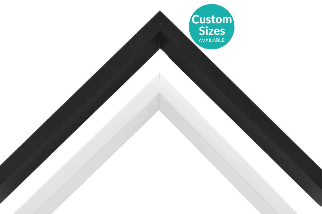 Deep Bevel Modern Black or White Custom Picture Frame 90% UV Cover ...