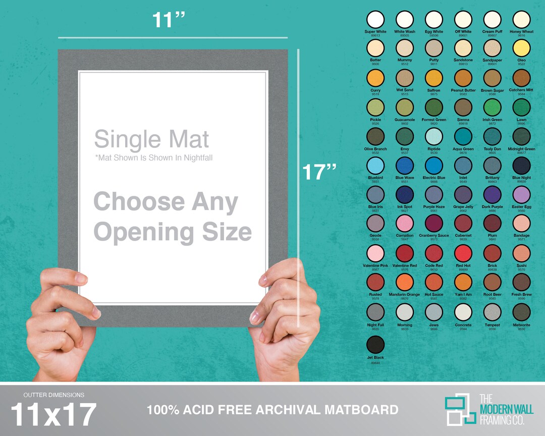 11x17 Premium Conservation Matboard, Custom Opening, Archival, Acid ...