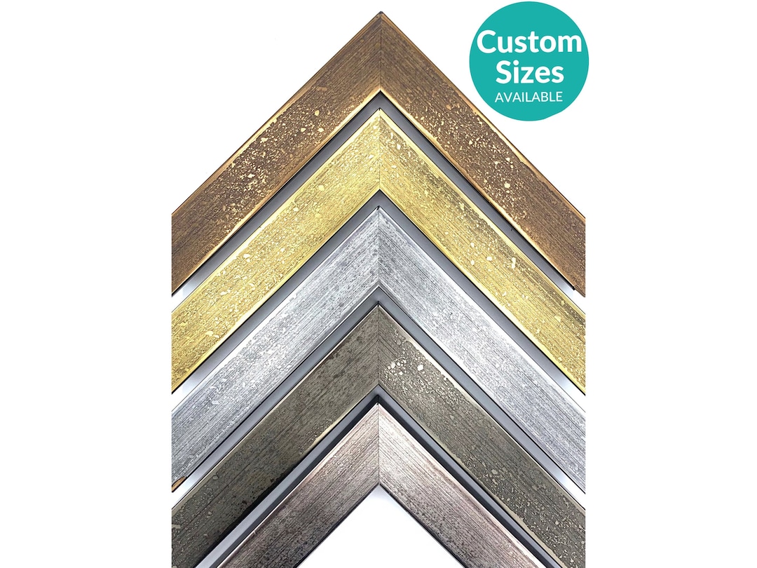 Weathered Metallic Picture Frame W/ 90% UV Cover, Mid-century Modern ...