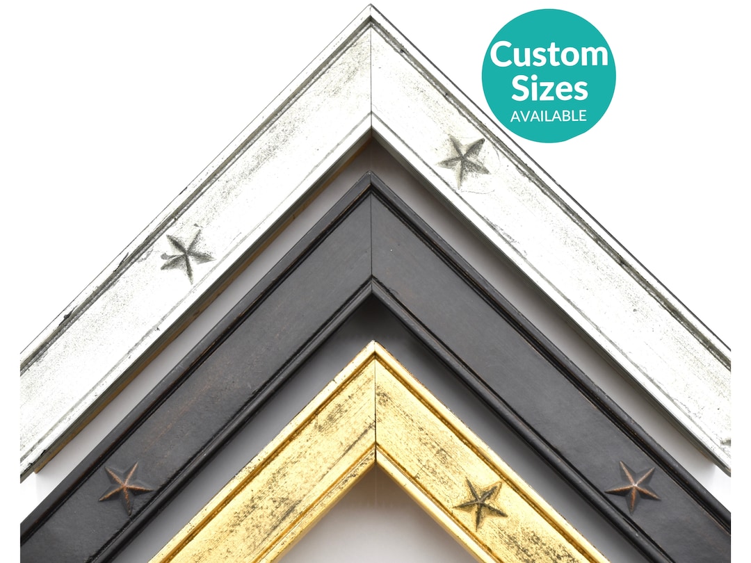 Industrial Etched Stars Custom Picture Frame W/ 90% UV Protection Home ...