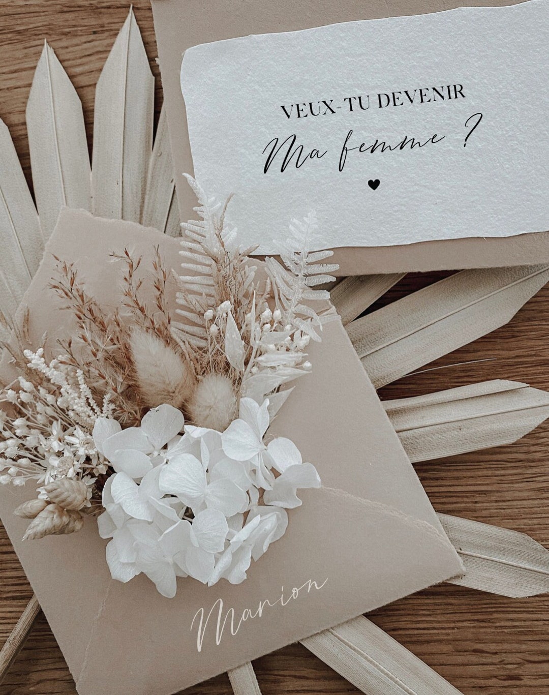 Marriage Proposal Envelope Dried Flowers, Personalized Message Card ...