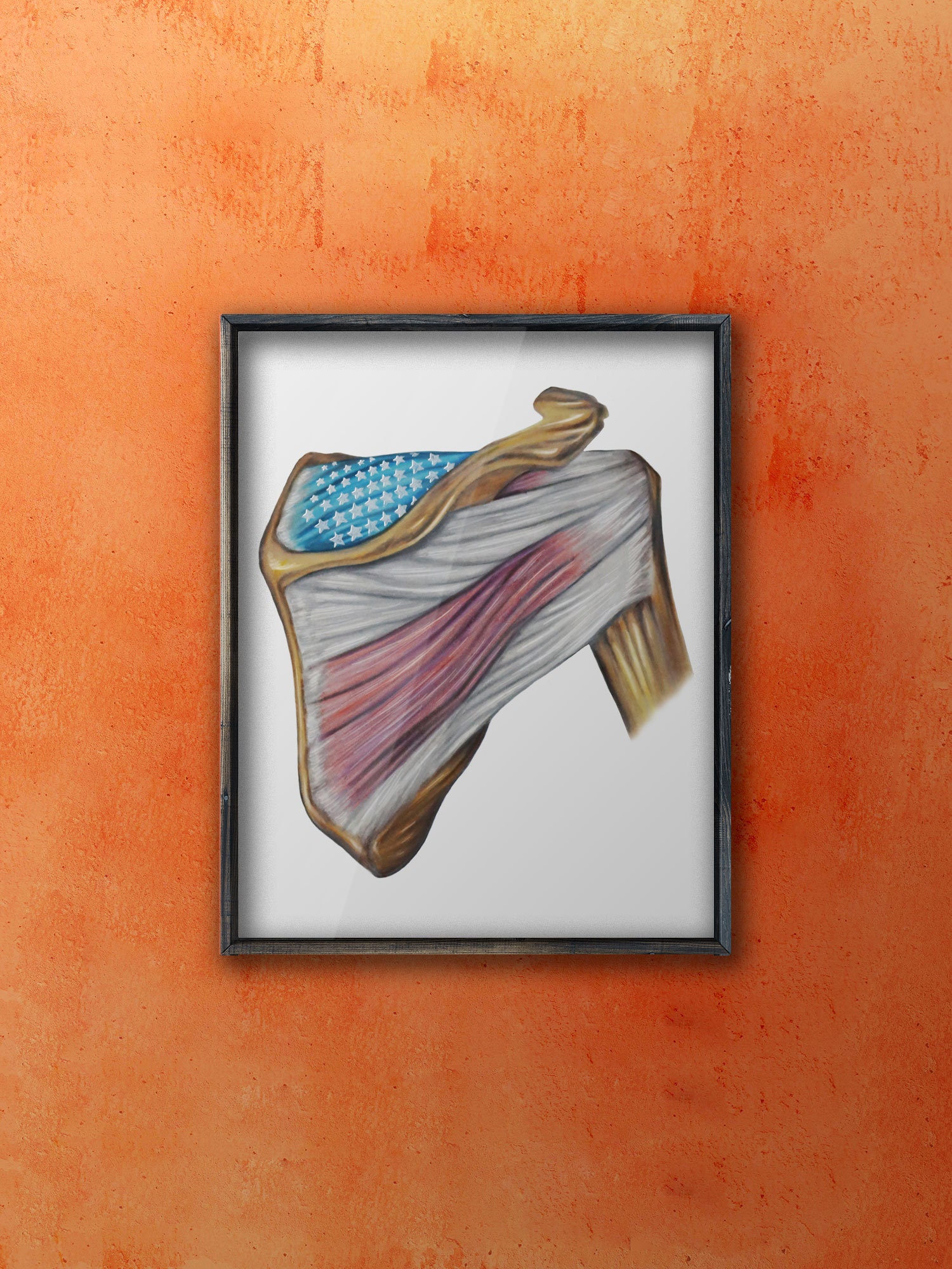 American Flag Shoulder Joint Mash up - Biocreativearts - Art Prints for ...