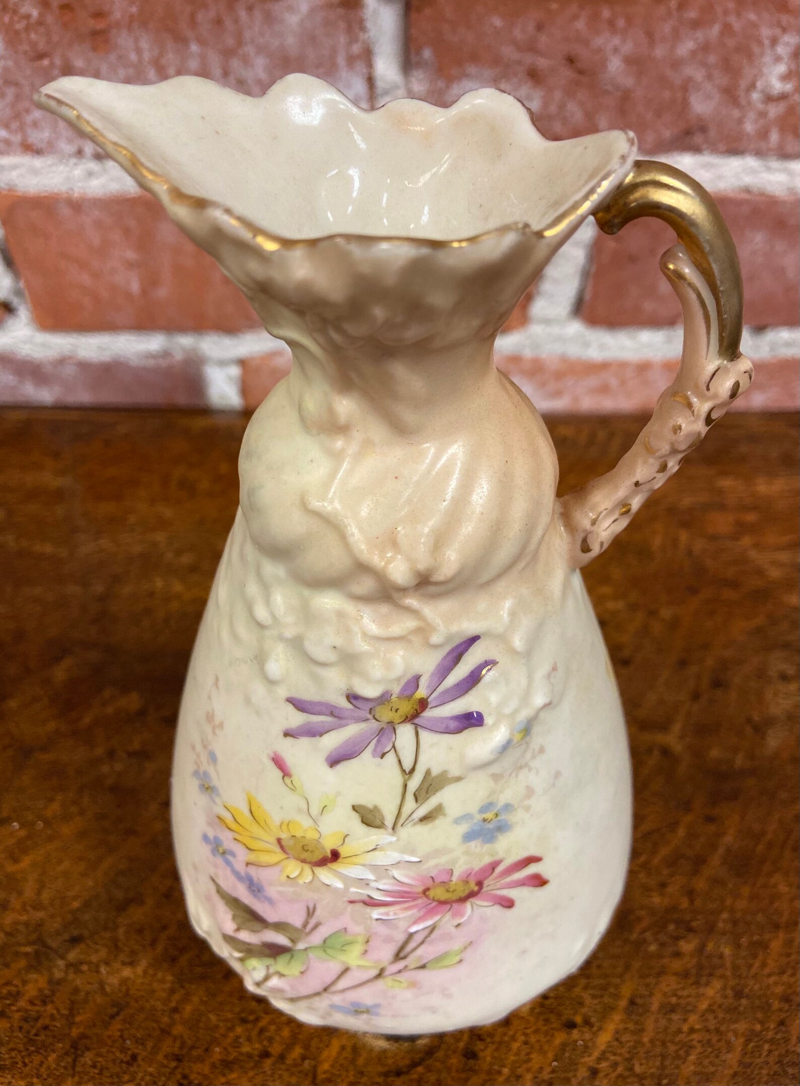 Antique Art Nouveau Flower Pitcher Vase Hand Painted | Etsy