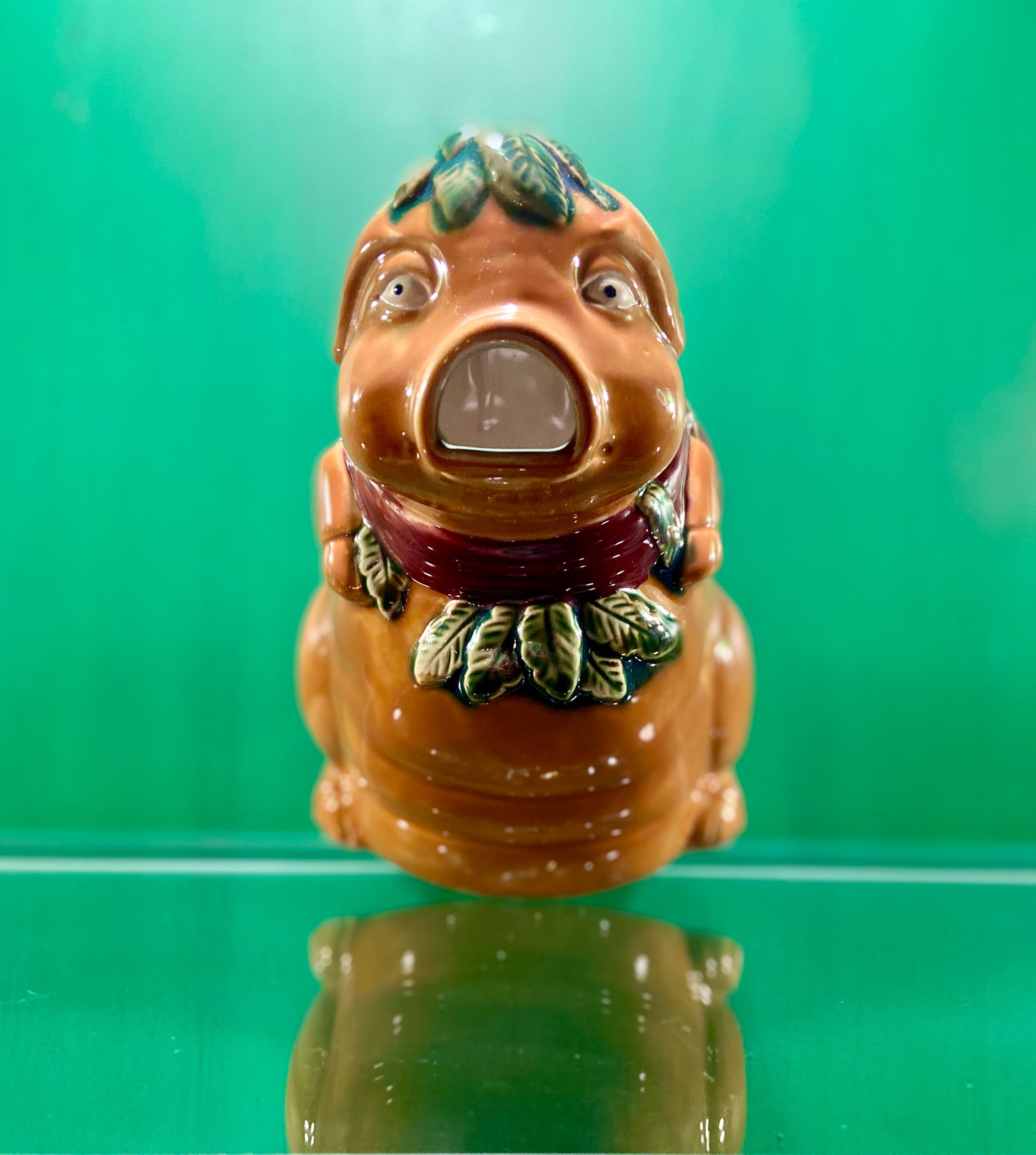 Vintage Majolica Style Pig Pitcher Collectible Pig Figural | Etsy