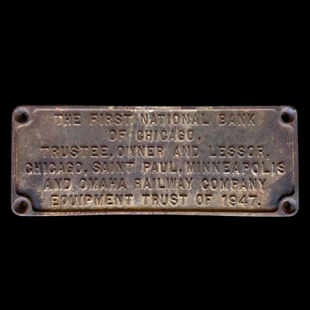 Vintage Cast Iron Railroad Trust Plate, the Omaha Road Collectible ...