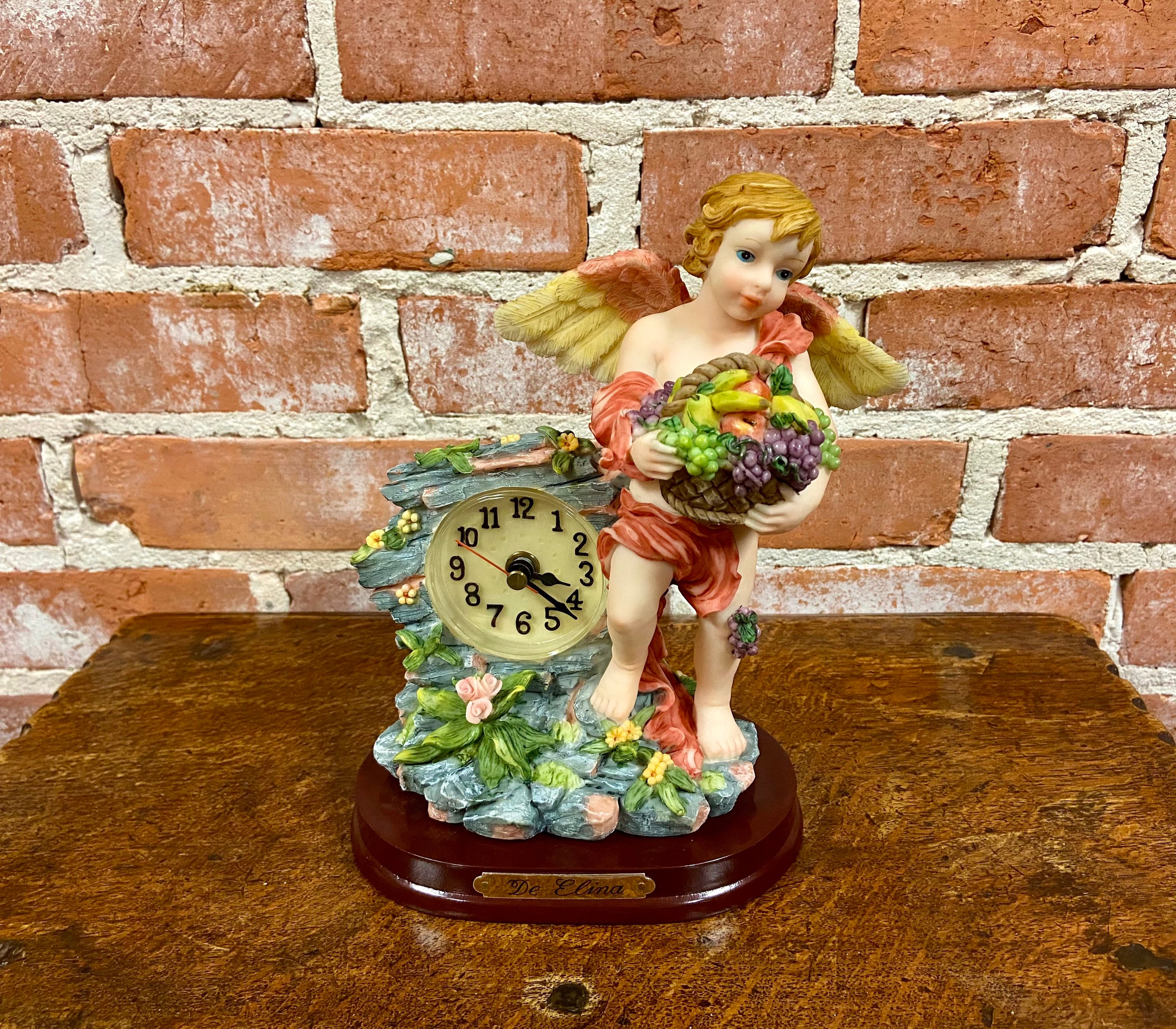 Vintage Cherub Angel Figurine Clock: Fruit Basket Decor - Etsy