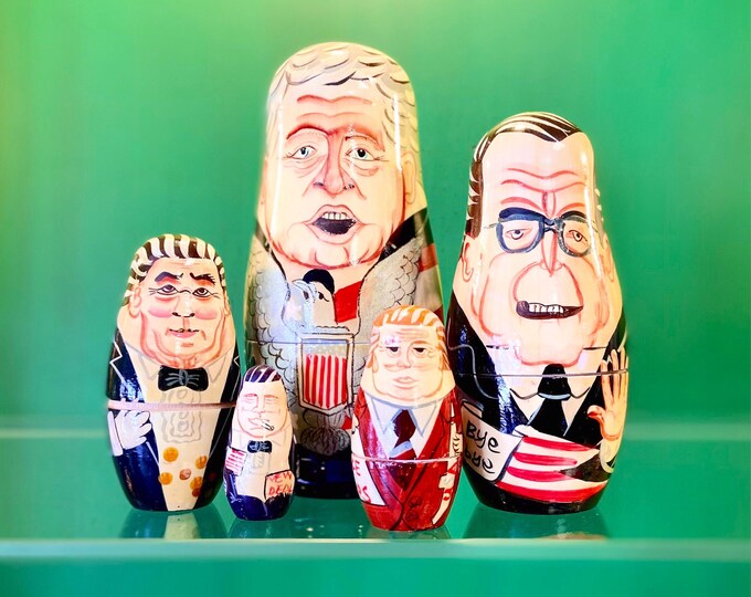 Vintage Presidents Nesting Dolls, Set of 5 Handcrafted Wood US ...